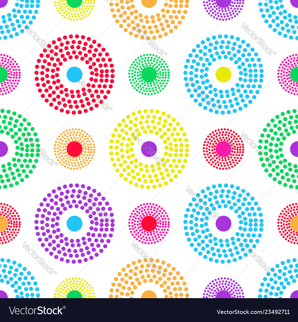 Bright seamless pattern colorful concentric Vector Image Bright seamless pattern colorful concentric Vector Image
