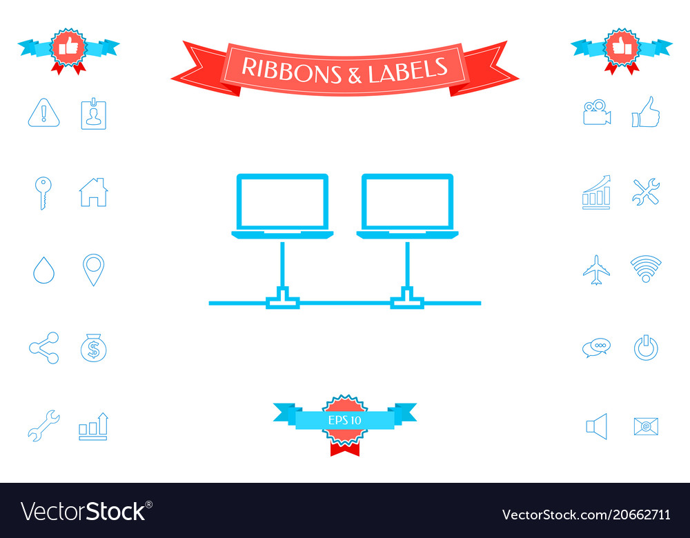 Computer network icon Royalty Free Vector Image
