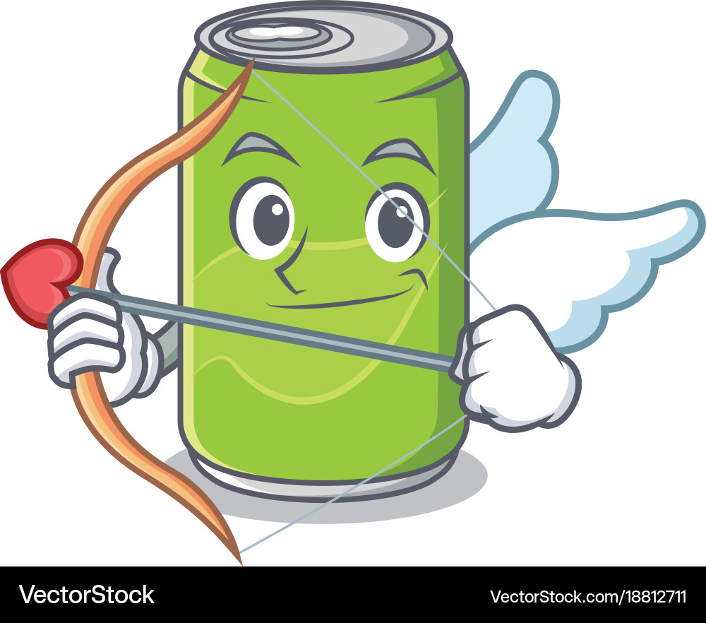 Cupid soft drink character cartoon Royalty Free Vector Image