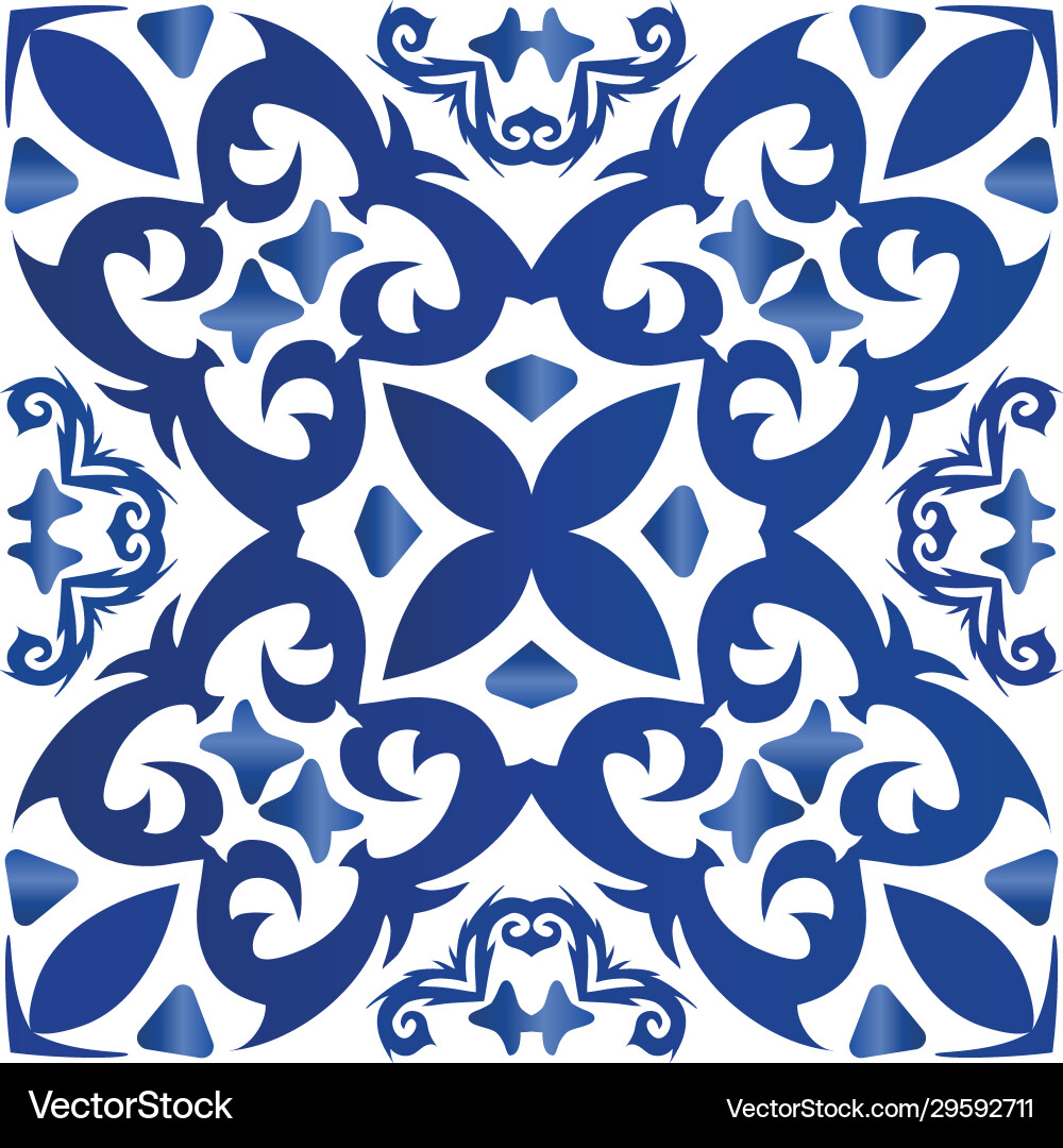 Decorative color ceramic azulejo tiles Royalty Free Vector