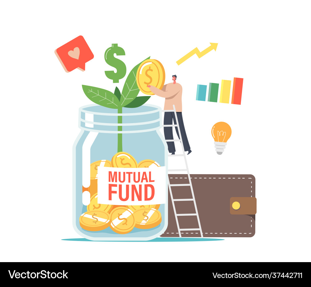 Finance help via mutual fund business concept Vector Image