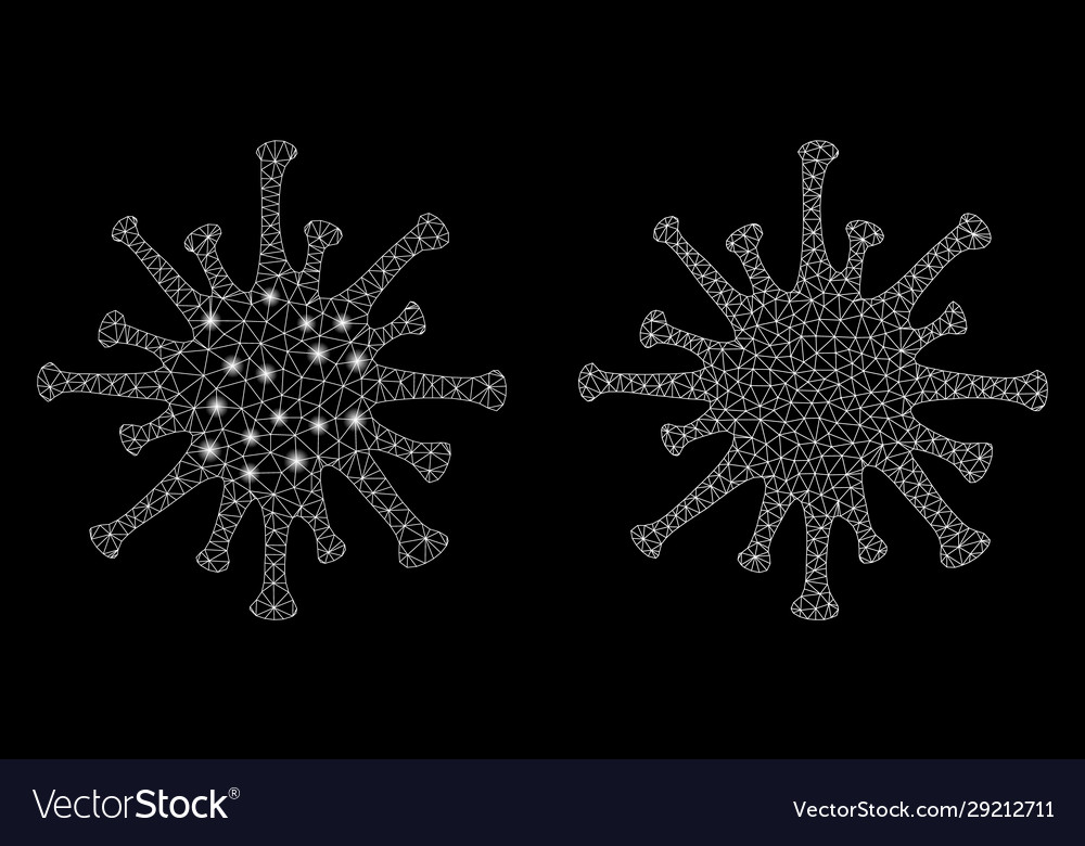 Flare mesh carcass coronavirus with spots Vector Image Flare mesh carcass coronavirus with spots Vector Image