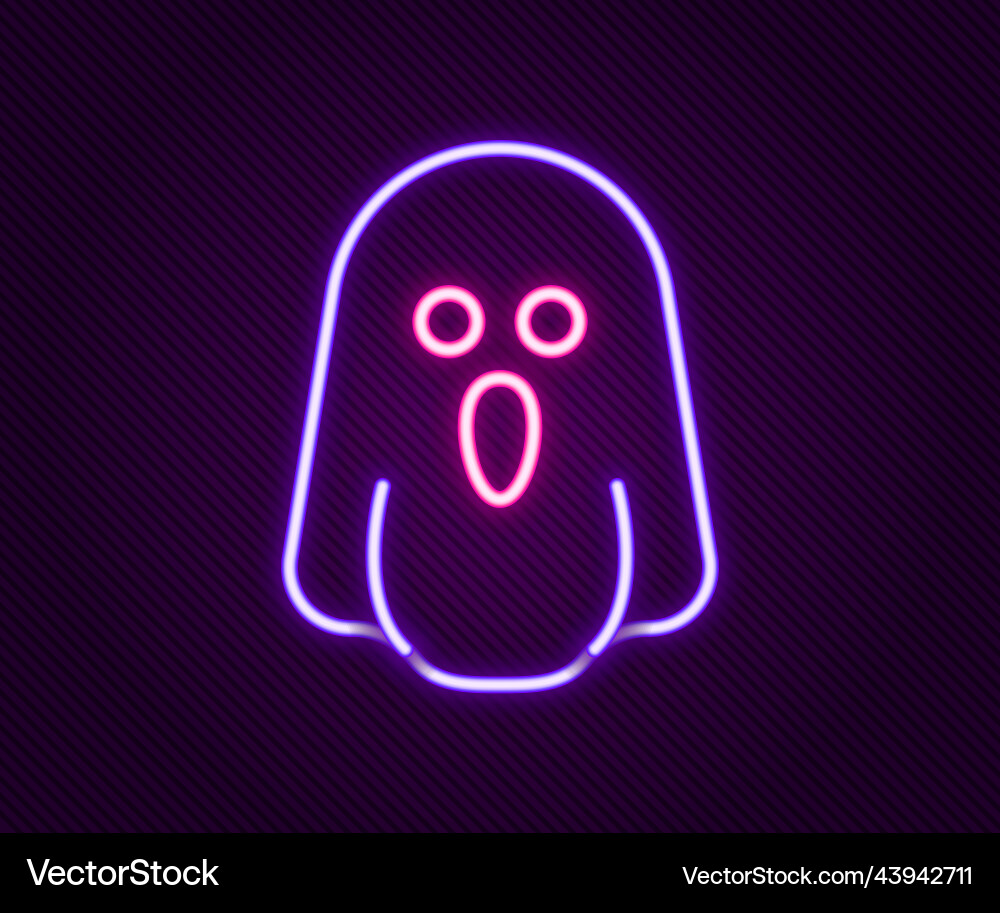 Glowing neon line ghost icon isolated on black Vector Image