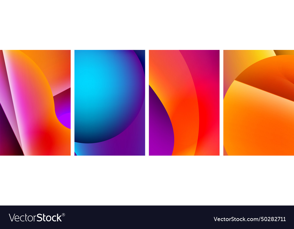 Liquid abstract shapes with gradient colors Vector Image