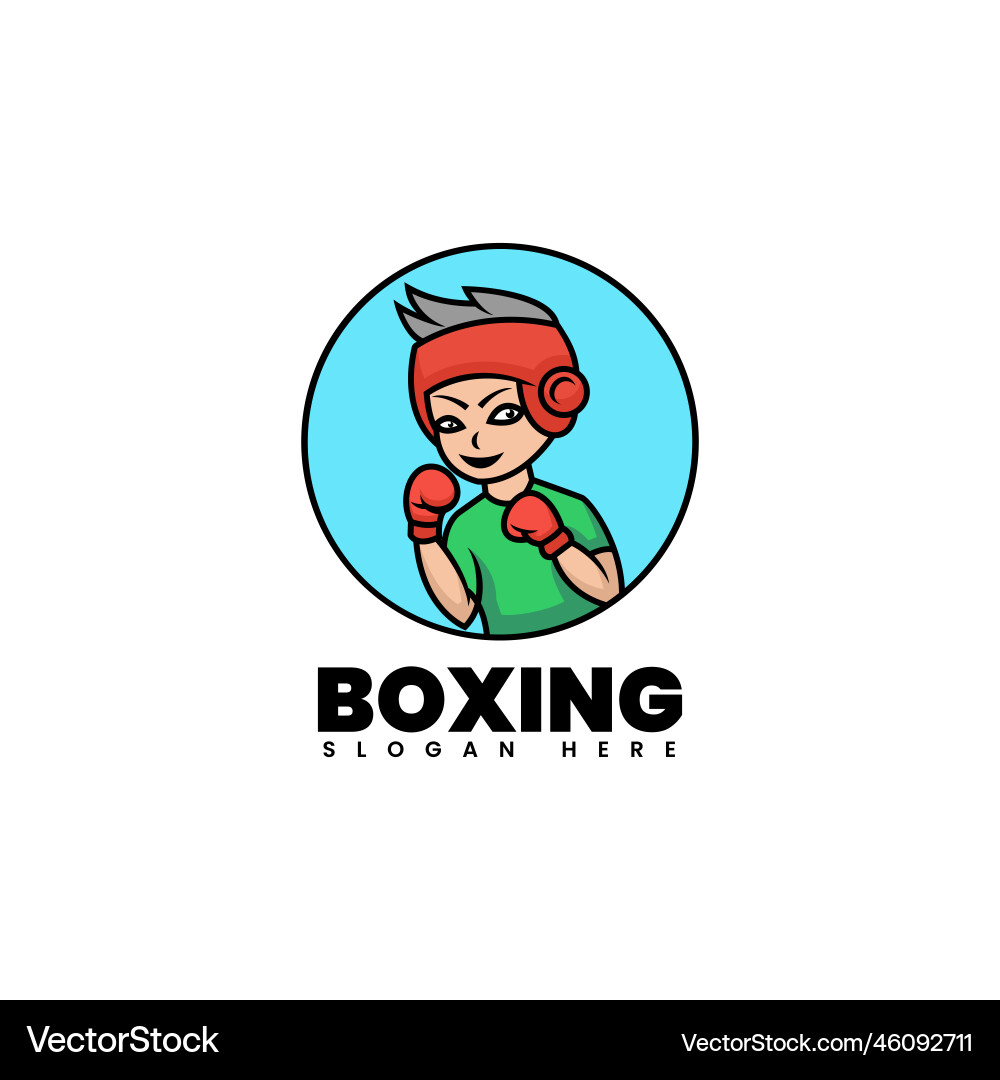 Logo boy mascot cartoon style Royalty Free Vector Image