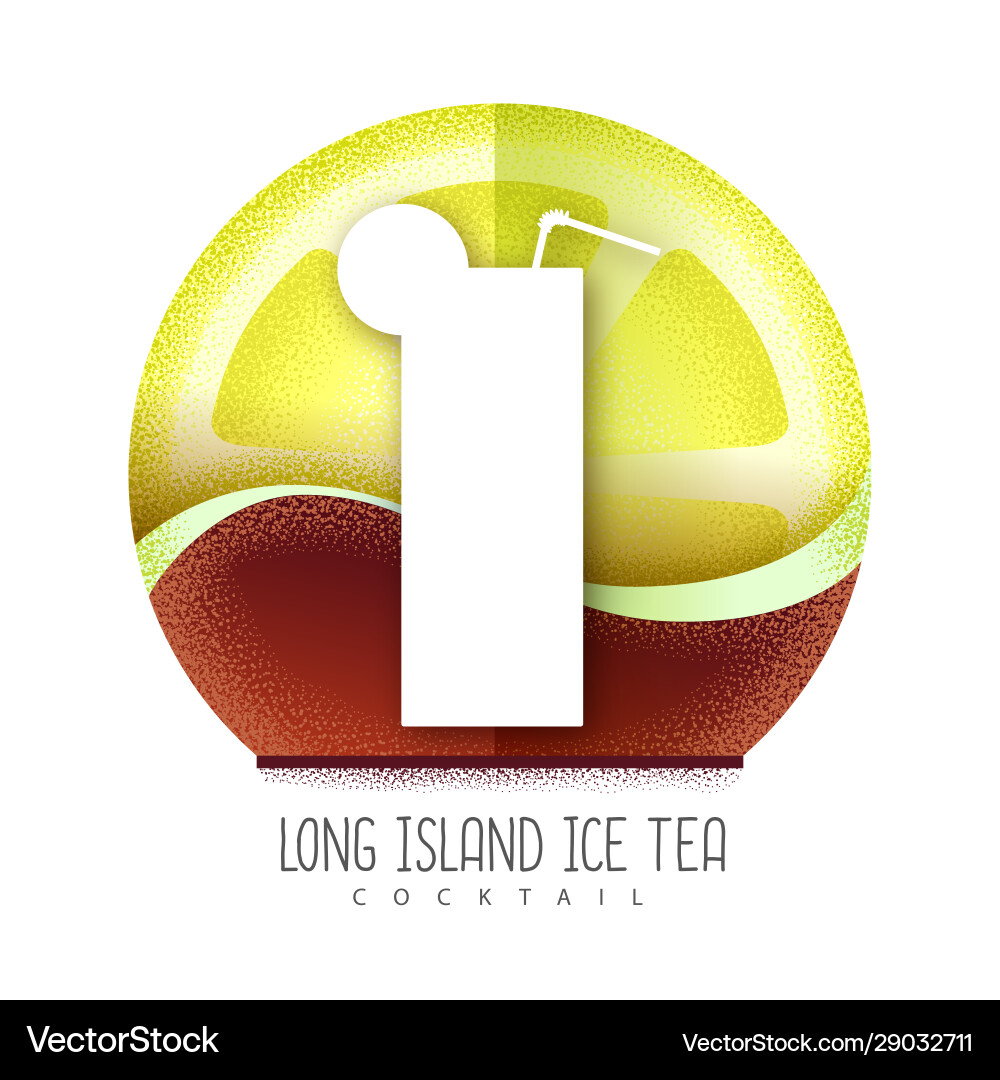 Long island cocktail icon grainy texture Vector Image