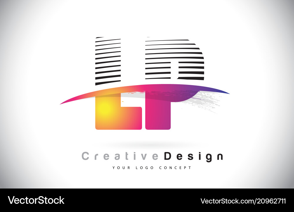 Lp l p letter logo design with creative lines Vector Image