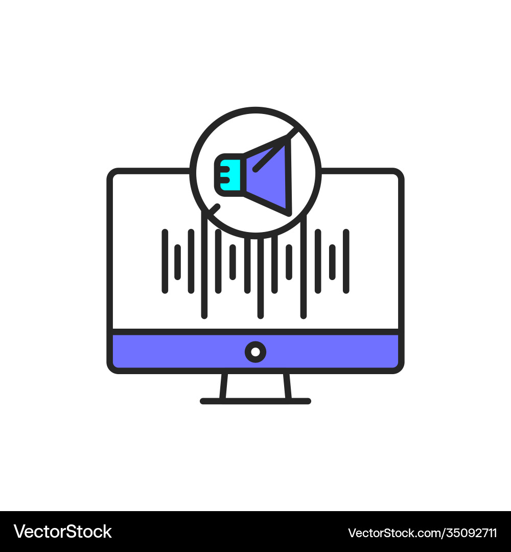 Noise reduction program color line icon pictograph