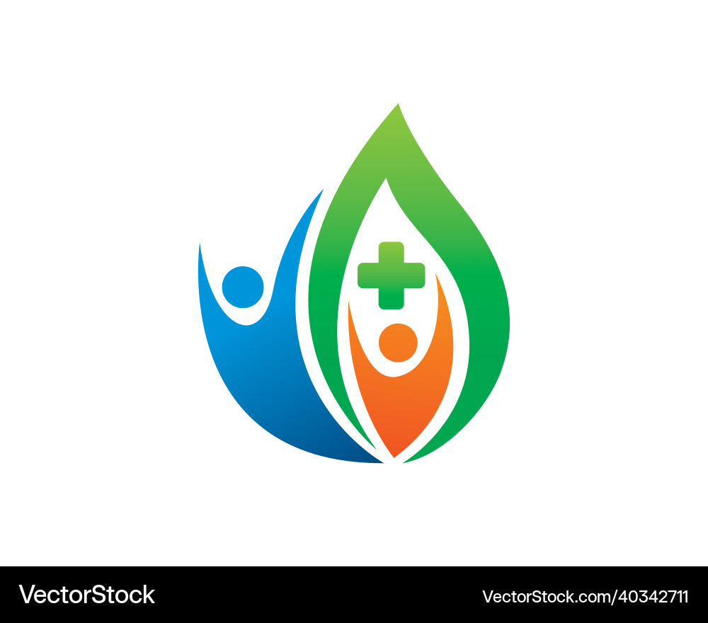 People and plus logo template icon symbol Vector Image