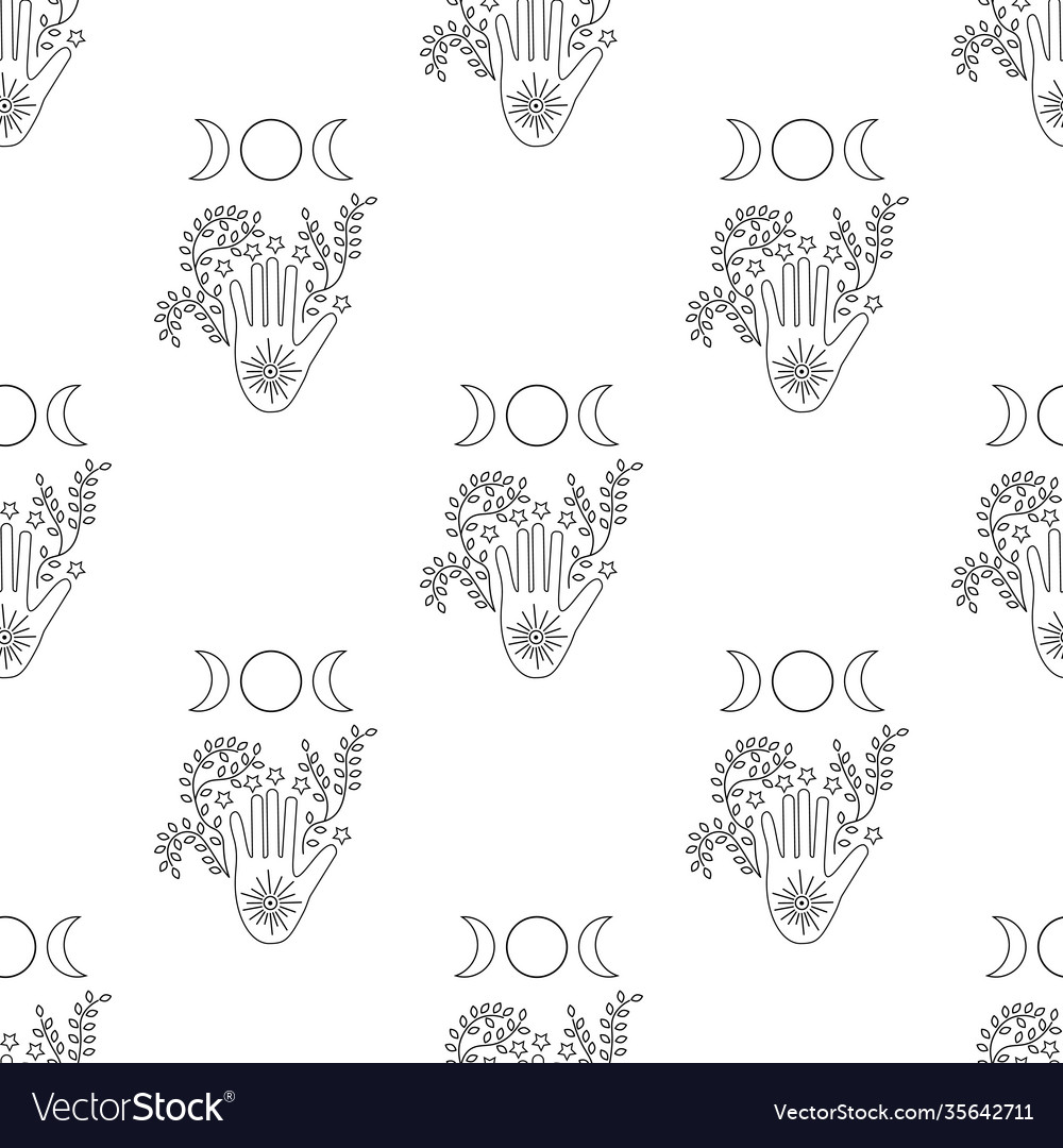 Seamless wicca pattern Royalty Free Vector Image