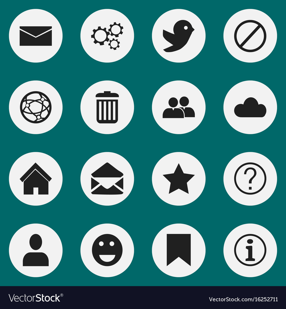 Set of 16 editable web icons includes symbols Vector Image