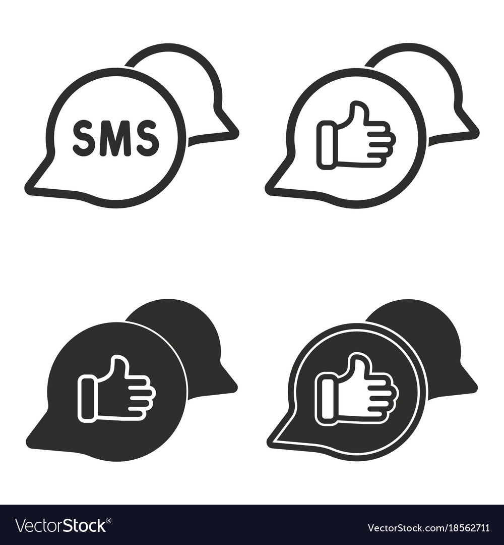 Sms icon set Royalty Free Vector Image - VectorStock