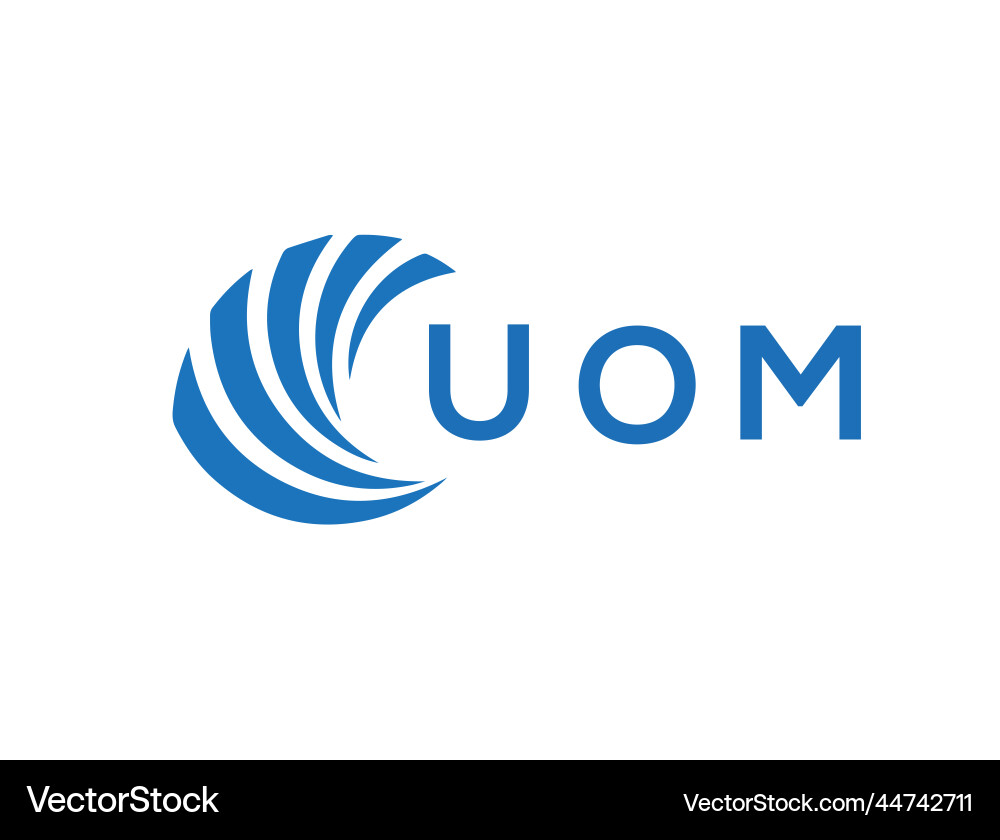 Uom letter logo design on white background Vector Image