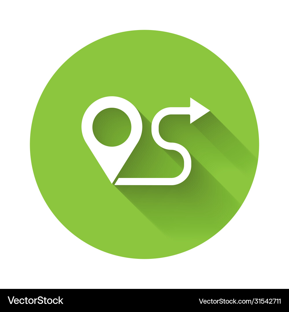 White route location icon isolated with long Vector Image