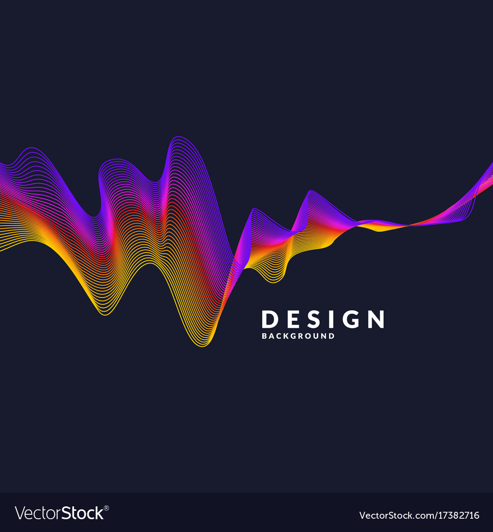 Abstract Background With Dynamic Linear Waves Vector Image