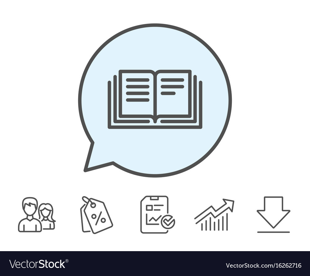 Book line icon education symbol Royalty Free Vector Image