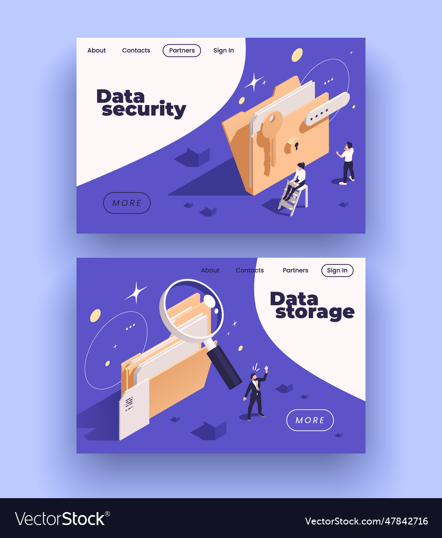 Data security storage websites Royalty Free Vector Image