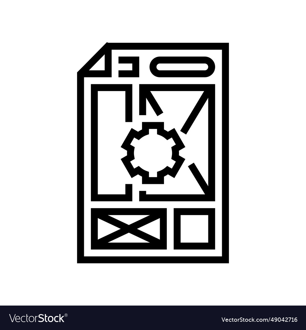 Document layout technical writer line icon Vector Image