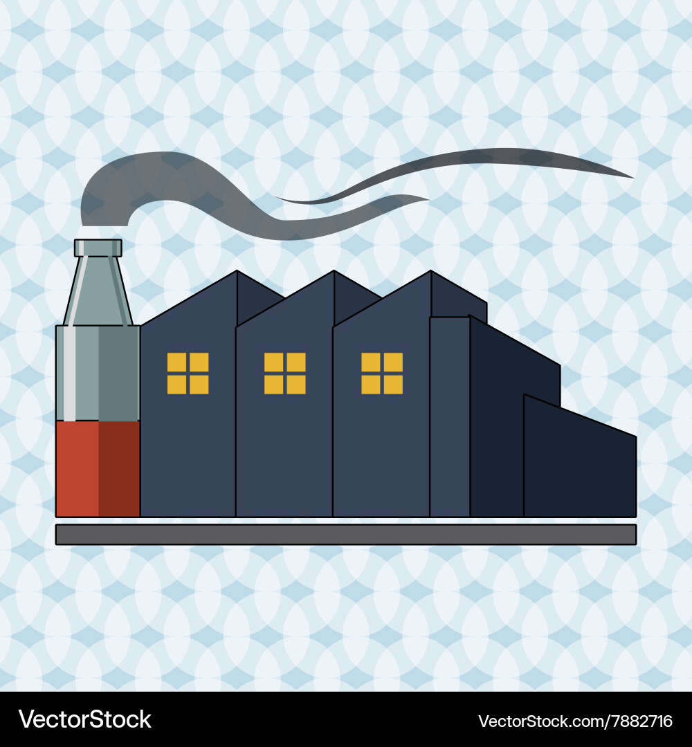 Factory plant design Royalty Free Vector Image