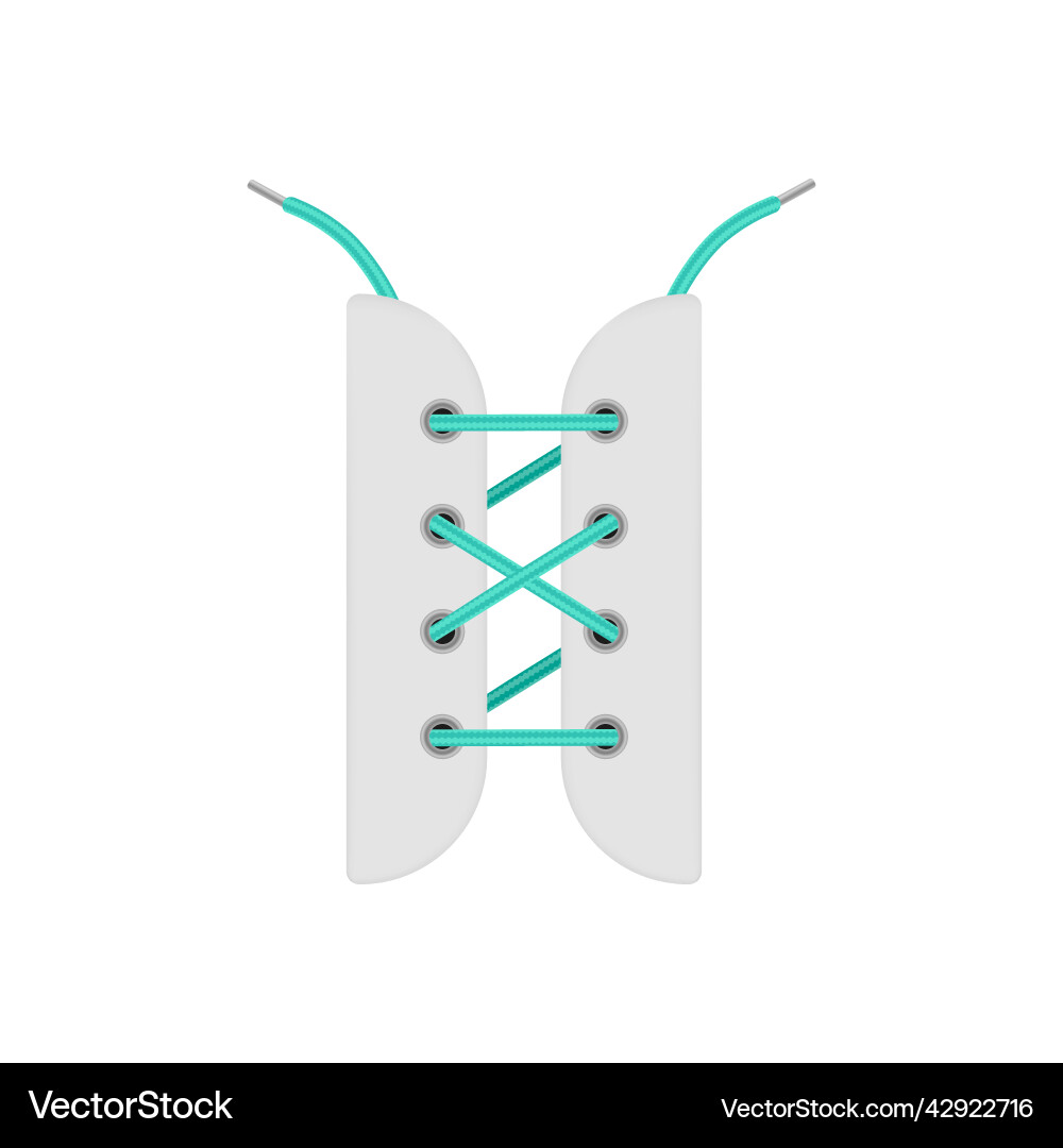 Footwear front element with shoelace ropes Vector Image