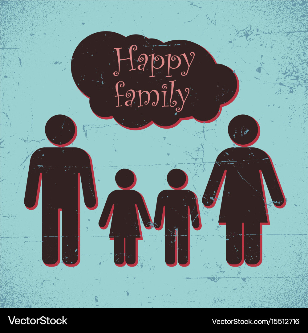 Happy family poster Royalty Free Vector Image - VectorStock