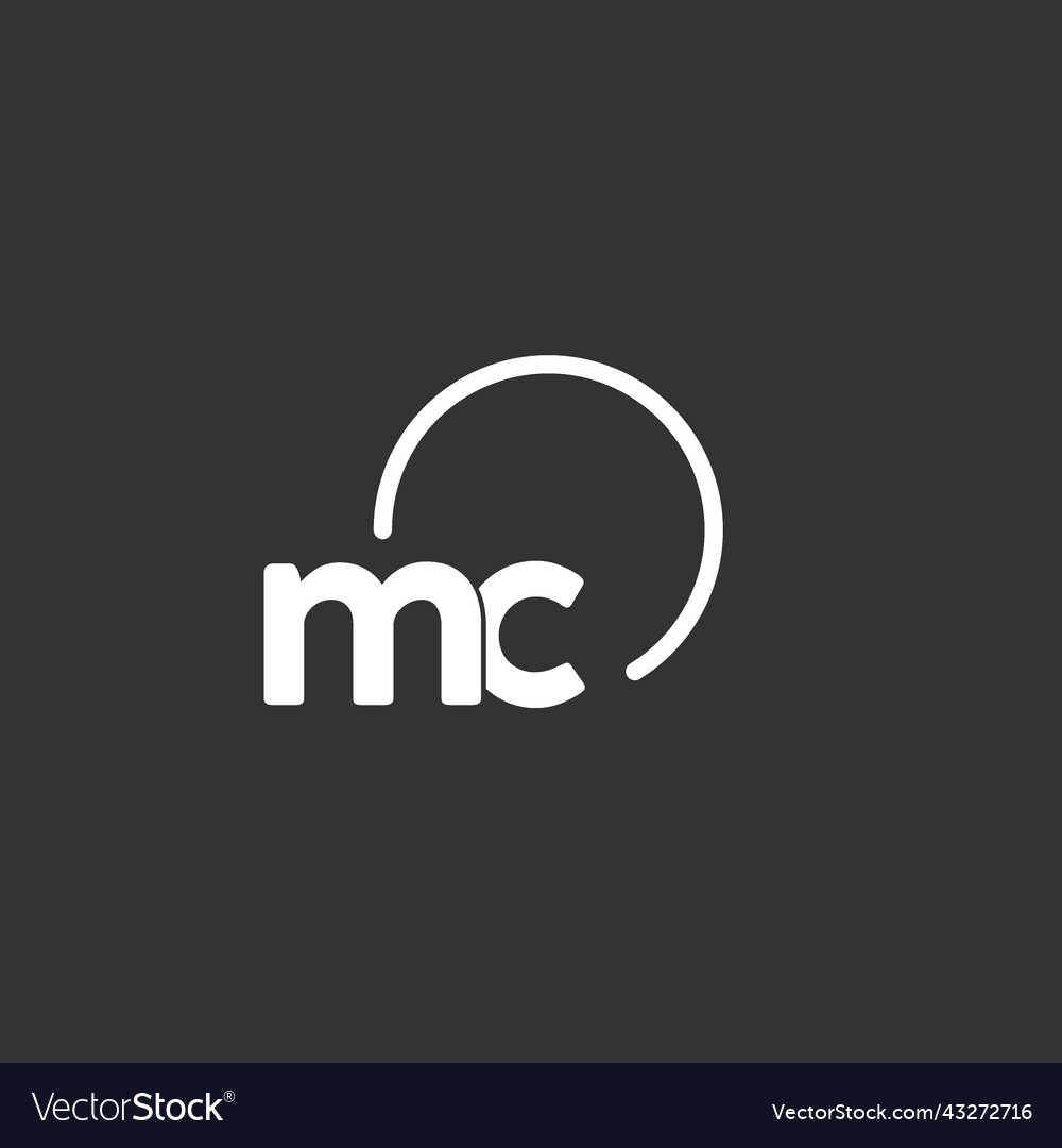 Mc initial logo with rounded circle Royalty Free Vector