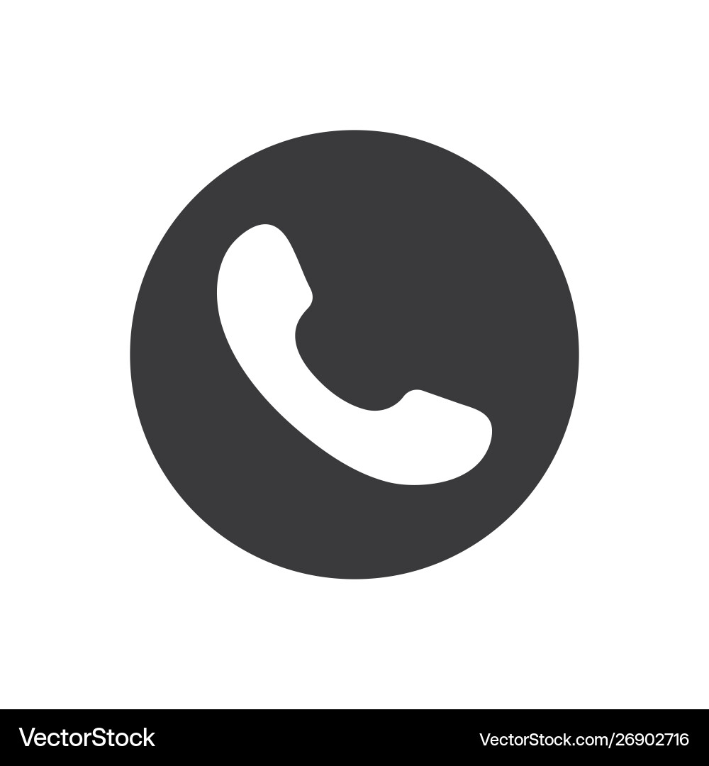 Phone icon call icon black icon on a gray Vector Image