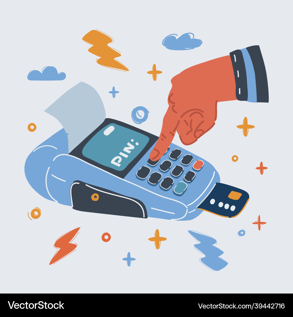 Pos terminal credit cards Royalty Free Vector Image