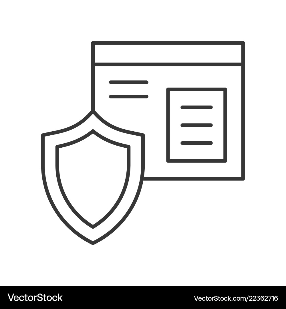 Protection shied and parcel box line icon safe Vector Image