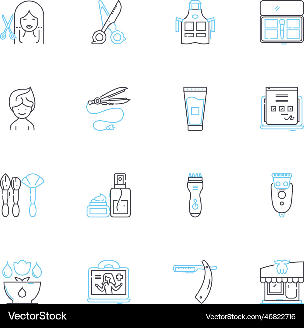 Pure bliss linear icons set serenity tranquility Vector Image