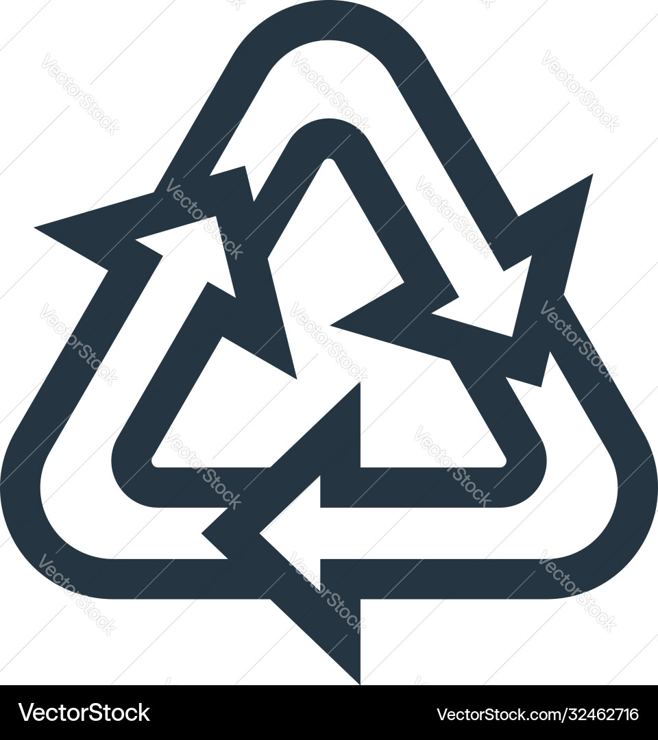 Recycle icon isolated on white background outline Vector Image