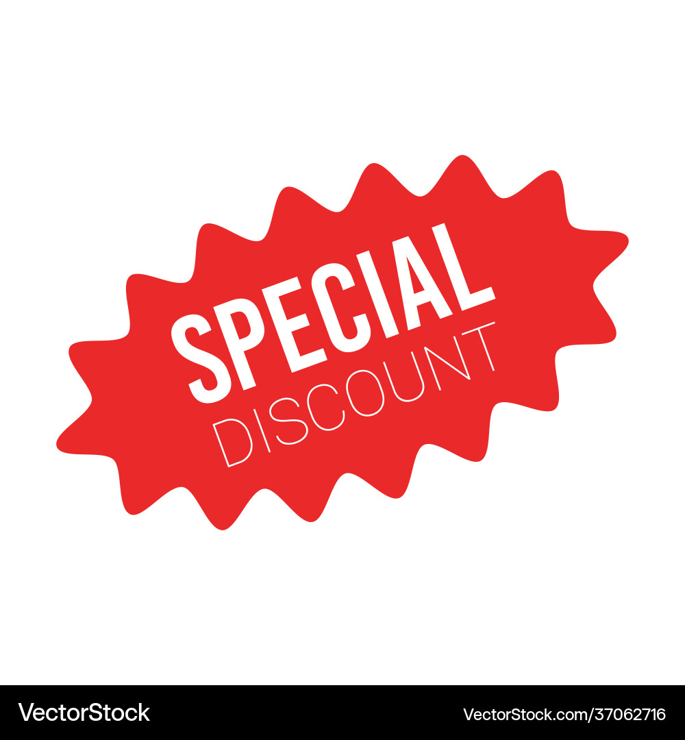 Red sale starburst sticker - stared oval label Vector Image