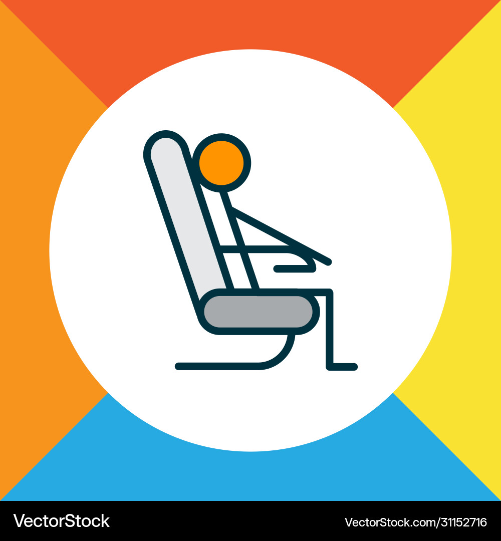 Sitting man icon colored line symbol premium Vector Image