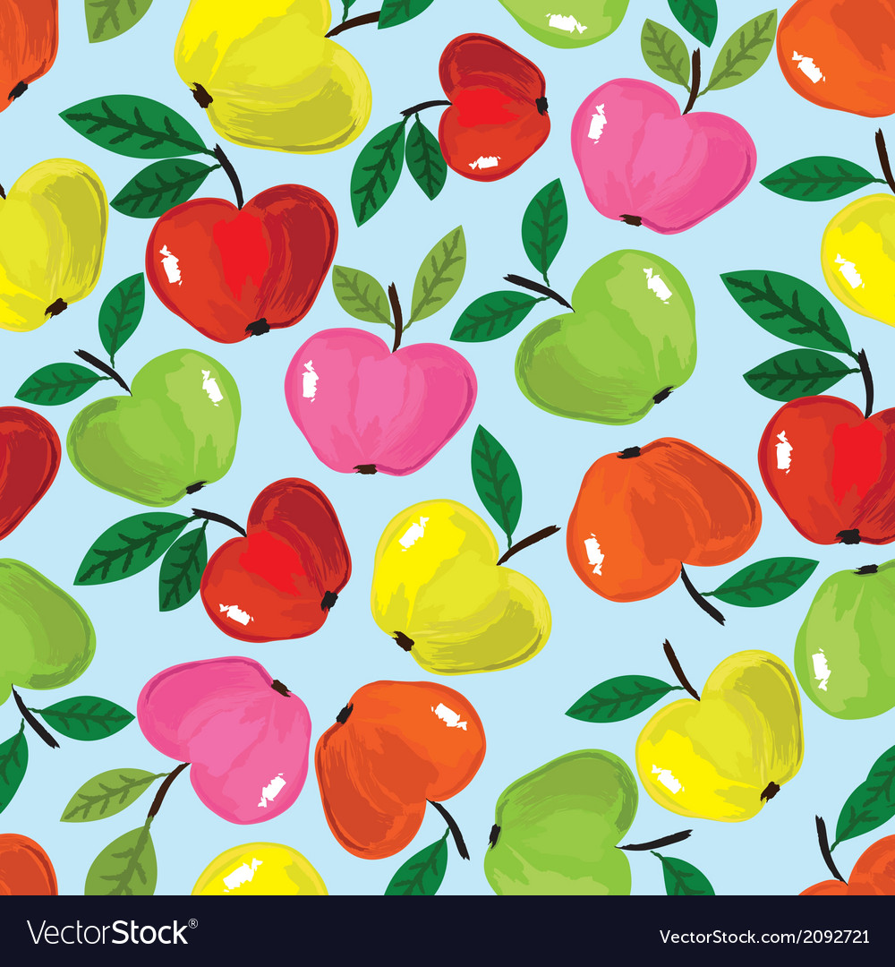 Apple Seamless Pattern Royalty Free Vector Image