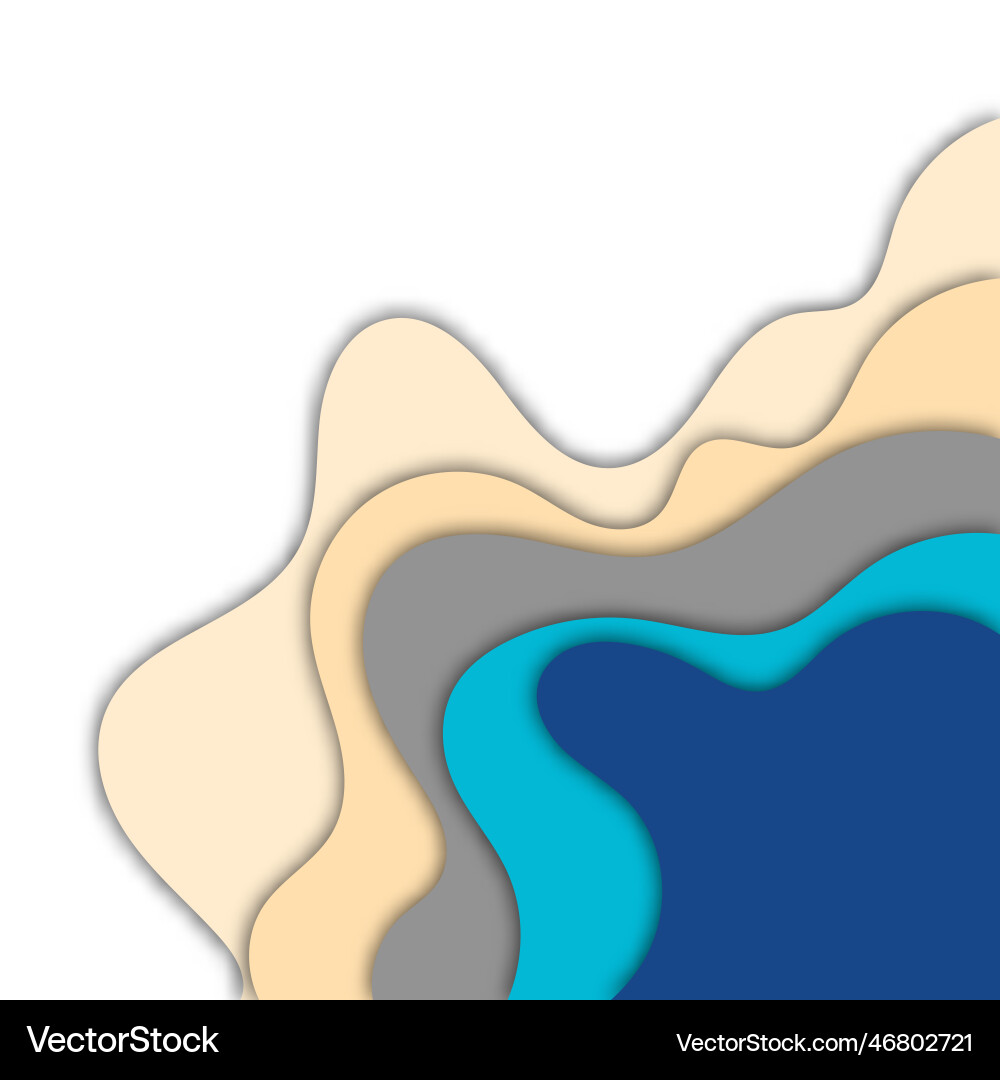 Background with dark blue color paper cut shapes Vector Image