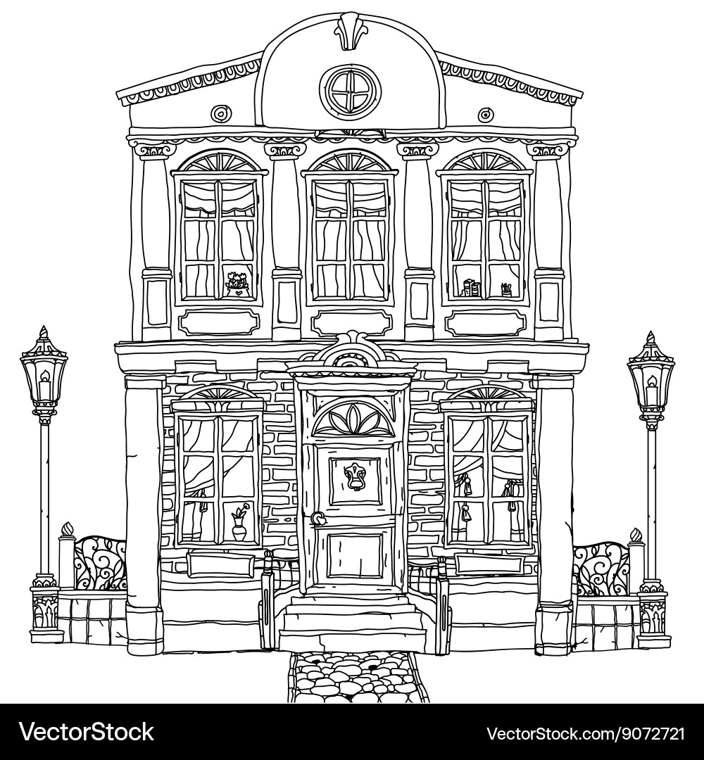 Black and white of a house Royalty Free Vector Image