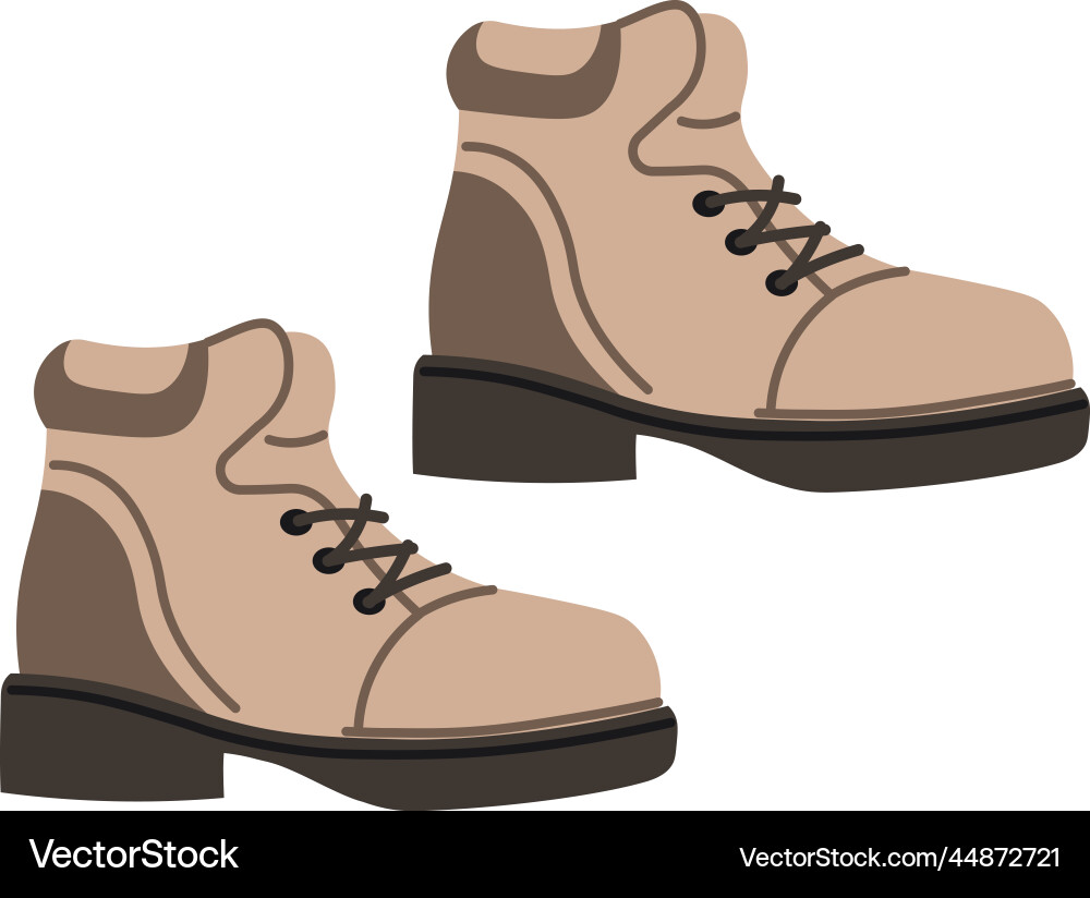 Boots for winter leather shoes cold season Vector Image