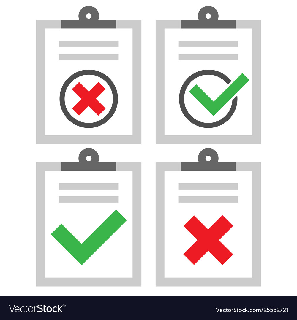 Checklist marks symbol set Royalty Free Vector Image