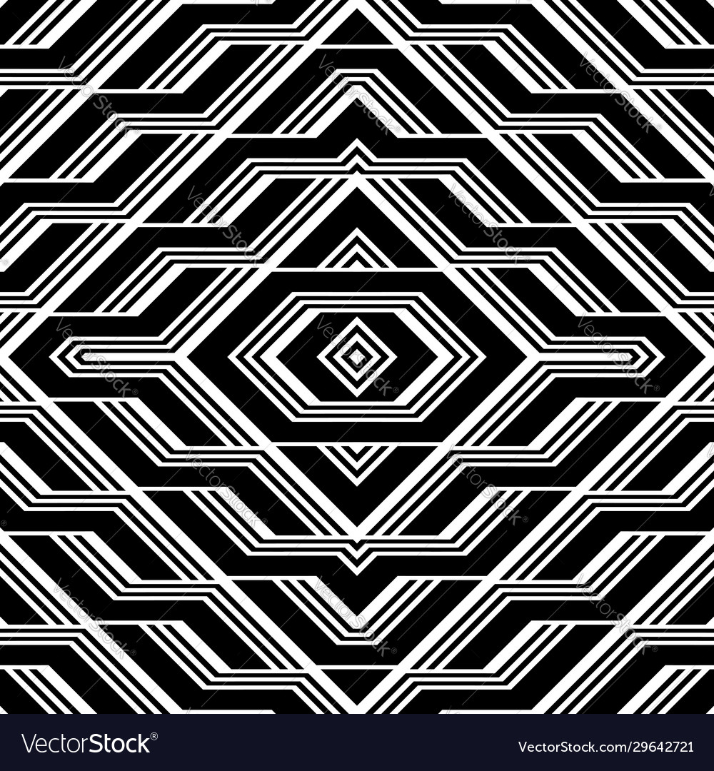 Design Seamless Monochrome Geometric Pattern Vector Image