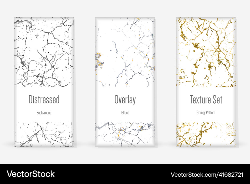 Distress grunge texture set scratched dirt print Vector Image