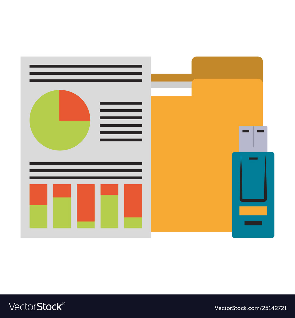 Documents with data chart Royalty Free Vector Image