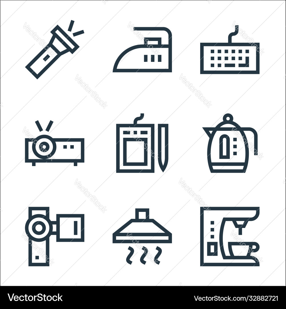 Electronics line icons linear set quality line Vector Image