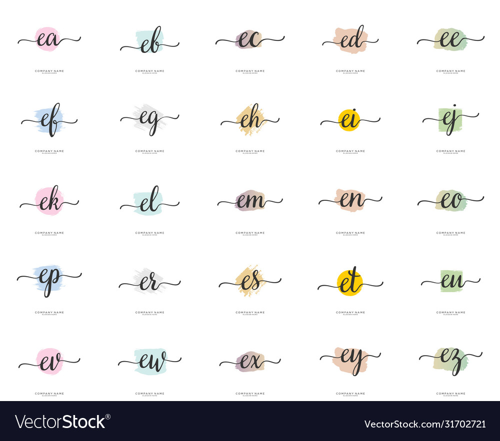 Em initial handwriting logo design Royalty Free Vector Image