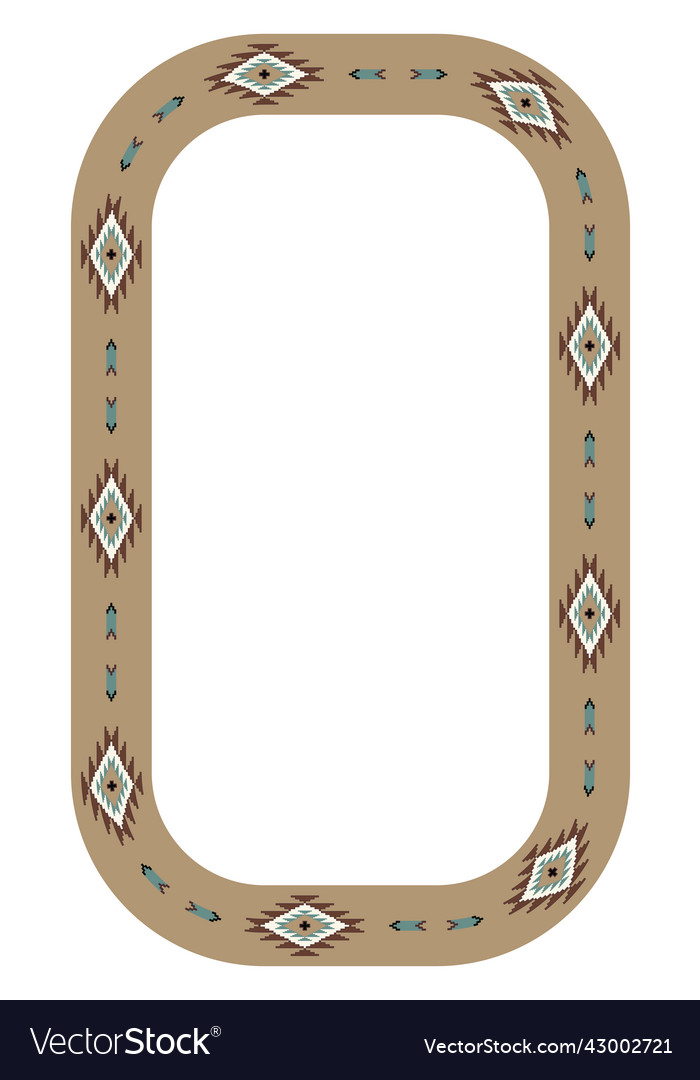 Ethnic frame rectangular border Royalty Free Vector Image