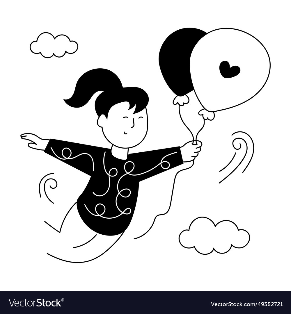 Flying kid Royalty Free Vector Image - VectorStock
