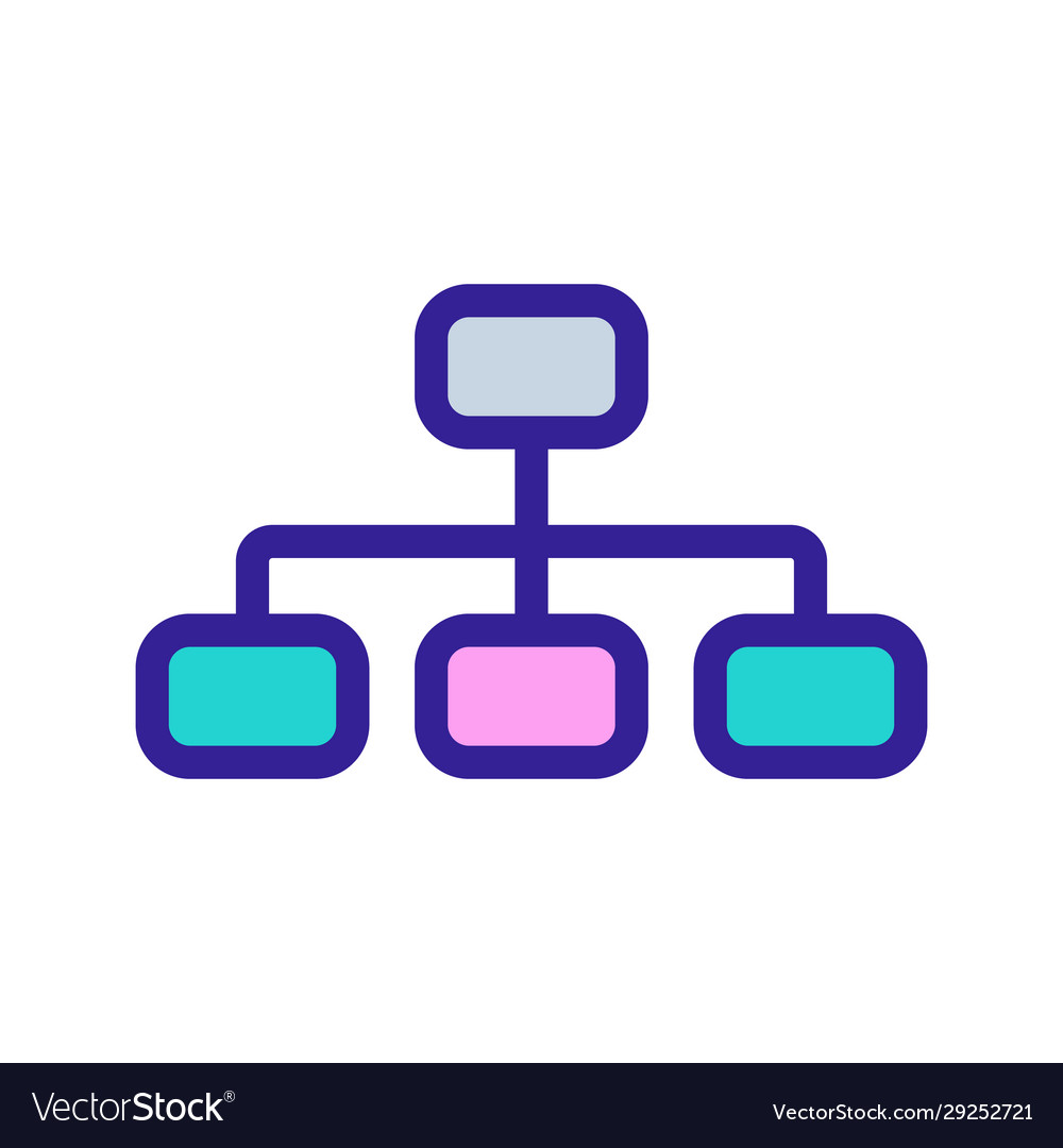 Graph separating icon isolated contour Royalty Free Vector
