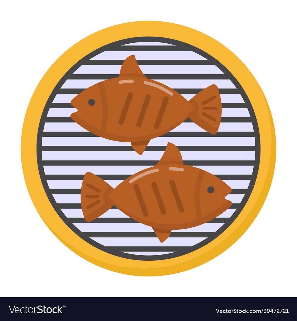 Grilled fish Royalty Free Vector Image - VectorStock