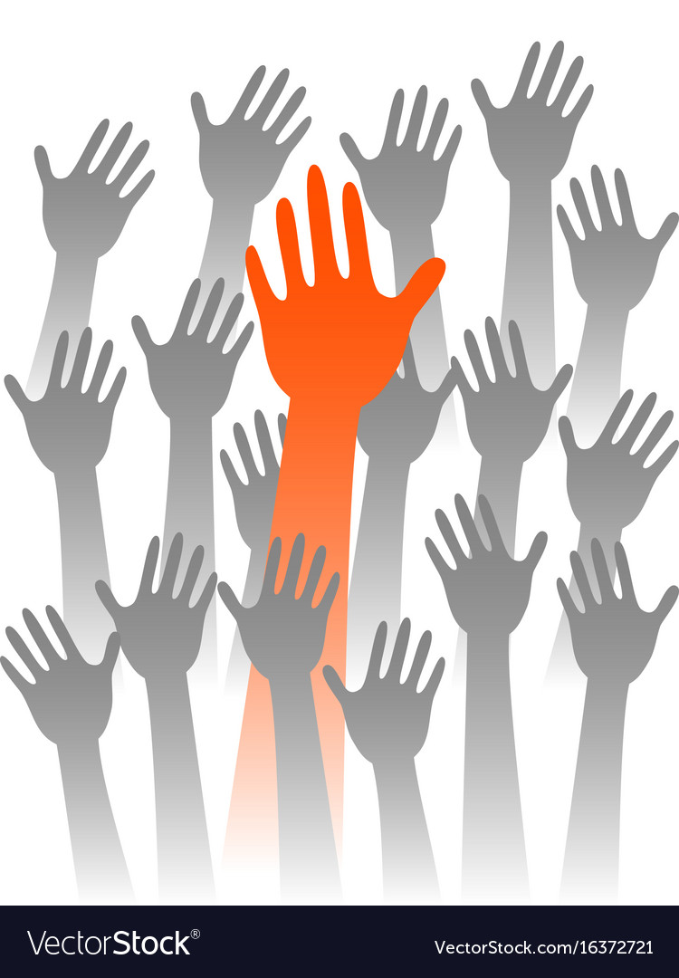 Leader hand Royalty Free Vector Image - VectorStock