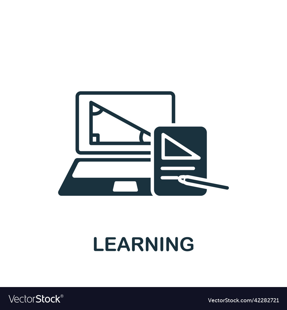 Learning icon monochrome simple brain process Vector Image