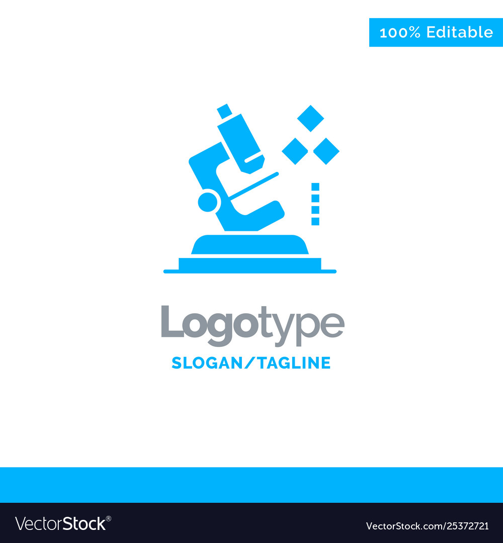 Microscope science lab medical blue solid logo Vector Image